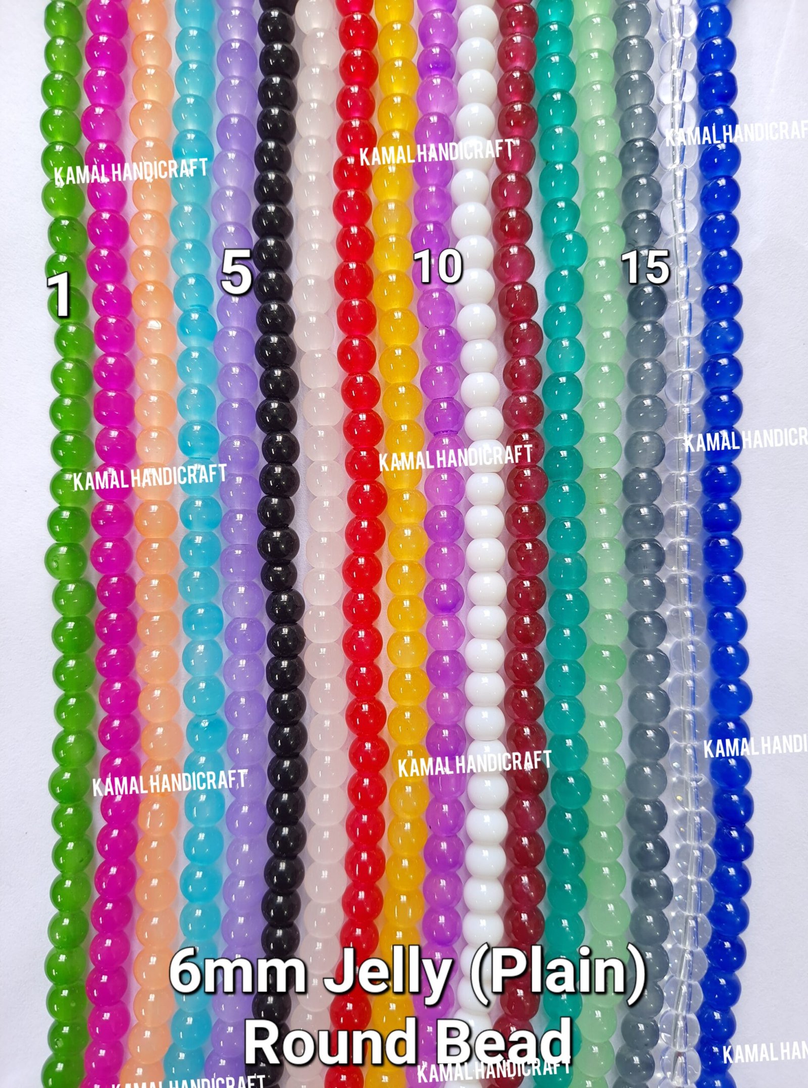 6mm Plain (Jelly) Round Bead – Kamal Handicraft